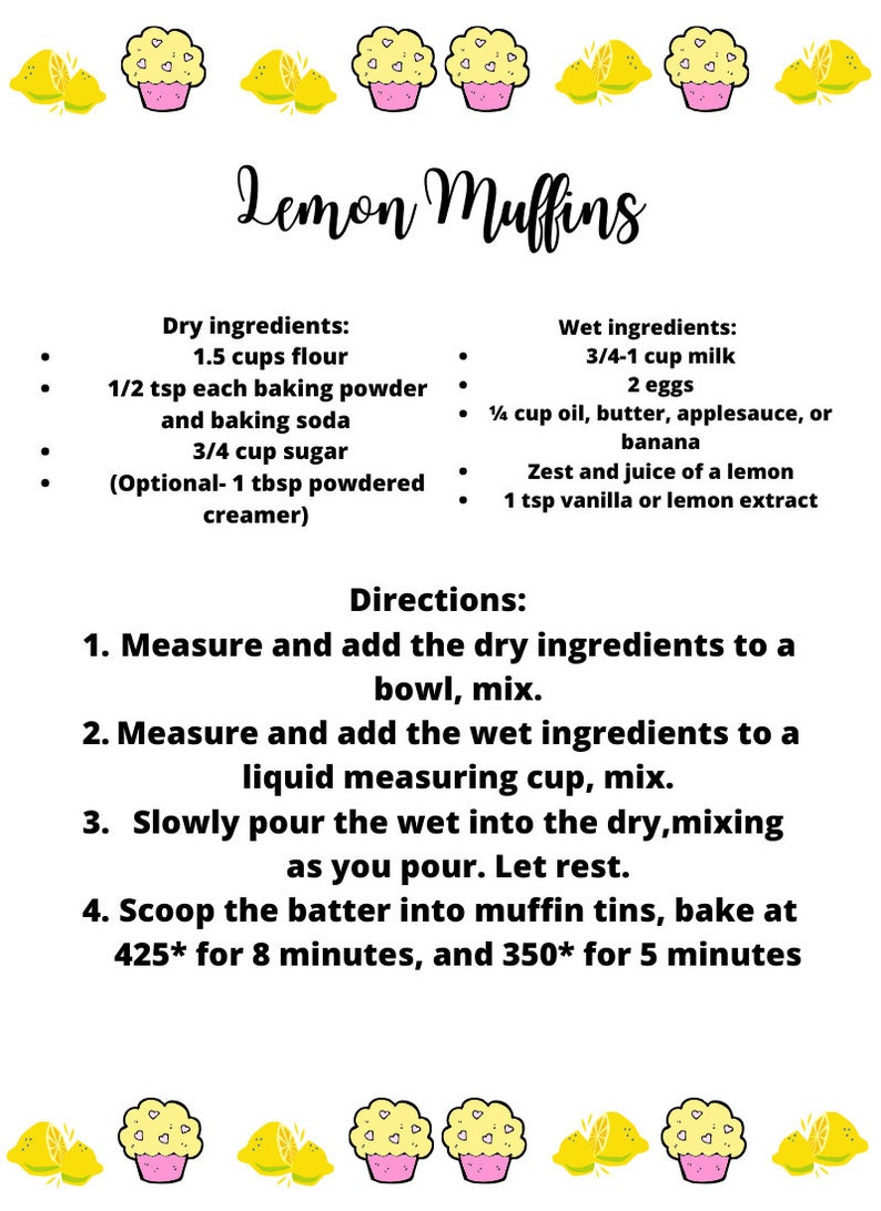 Kids Cookbook Volume 6 Muffins Distance Learning Cooking - Etsy