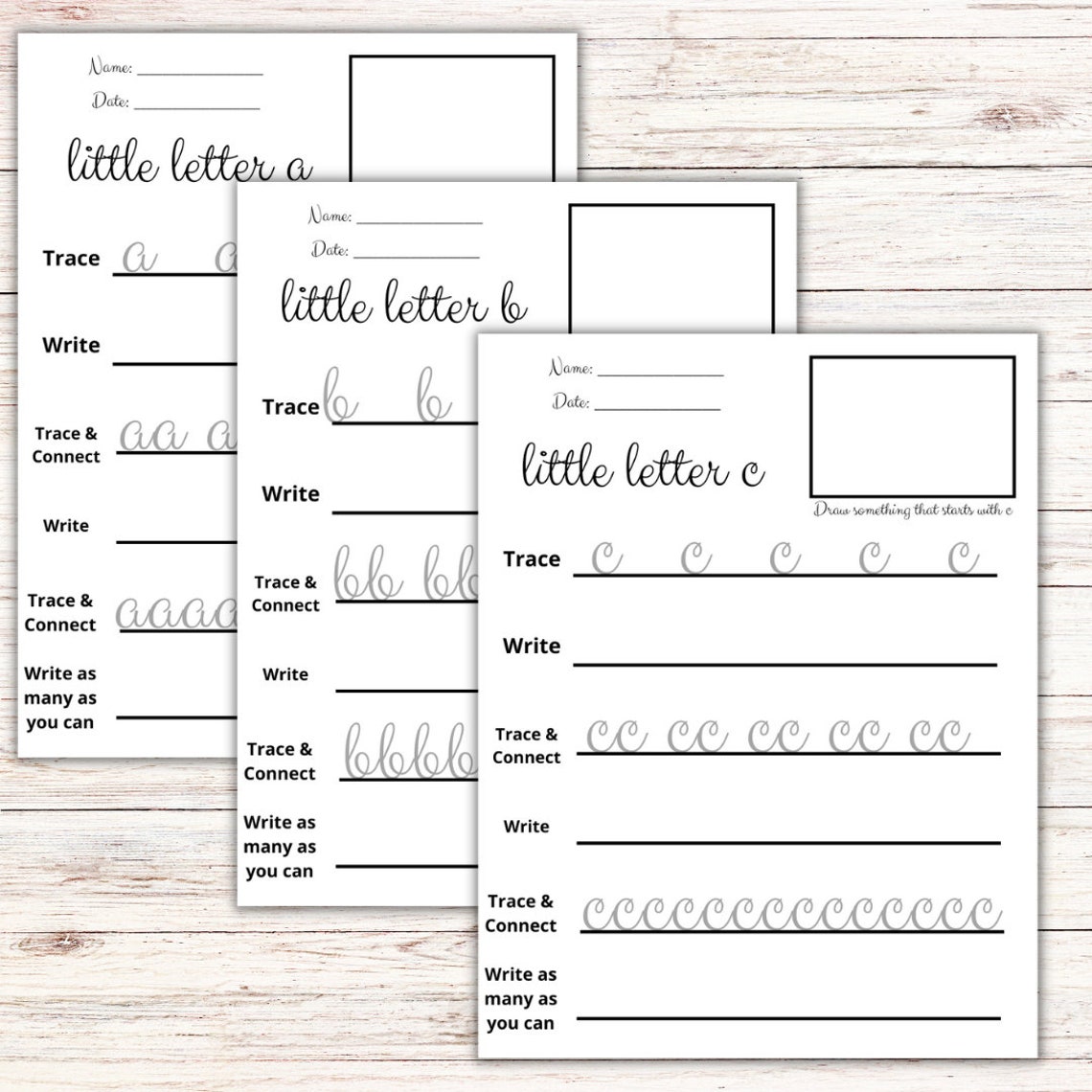 Trace and Write Handwriting: Lowercase Manuscript Guide Handwriting for ...
