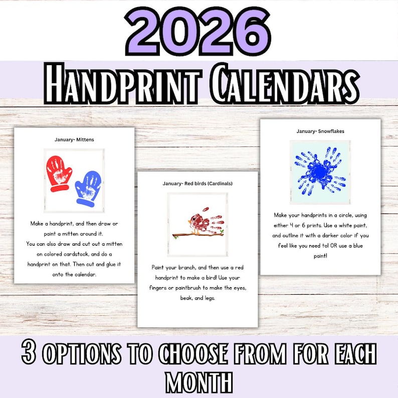 Handprint Calendar 2026 | Kids, Grandparents Christmas Gift (digital ...
