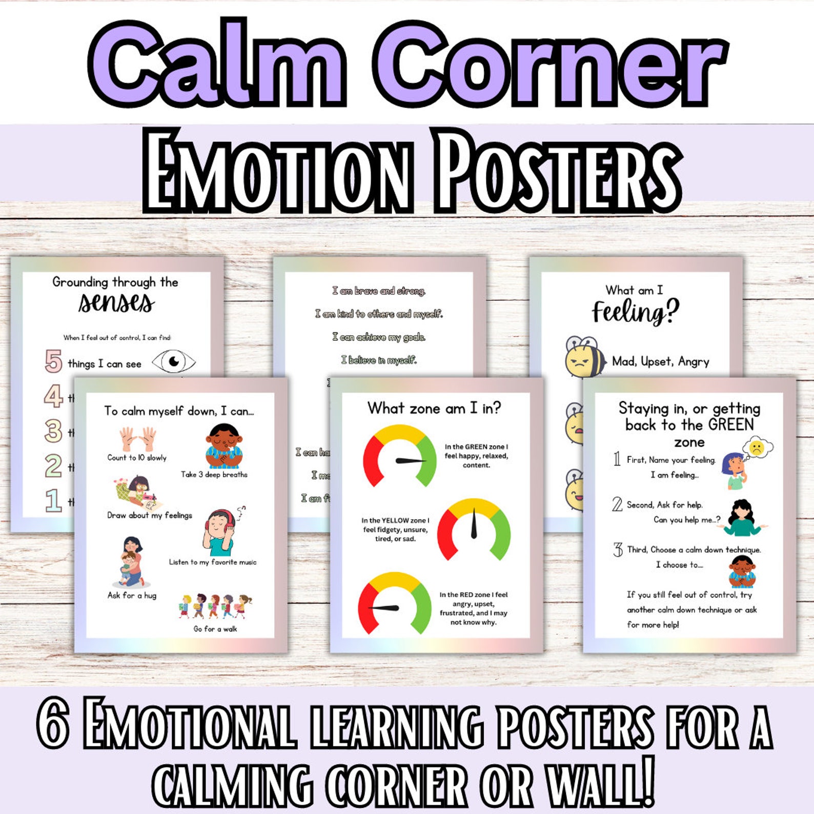 Calm Down Corner Emotional Learning Posters – Empower Your Emotions ...