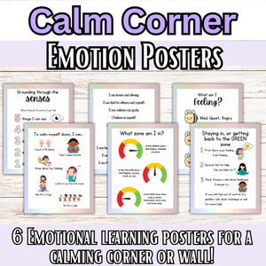 Calm Down Corner Emotional Learning Posters Empower Your Emotions With ...