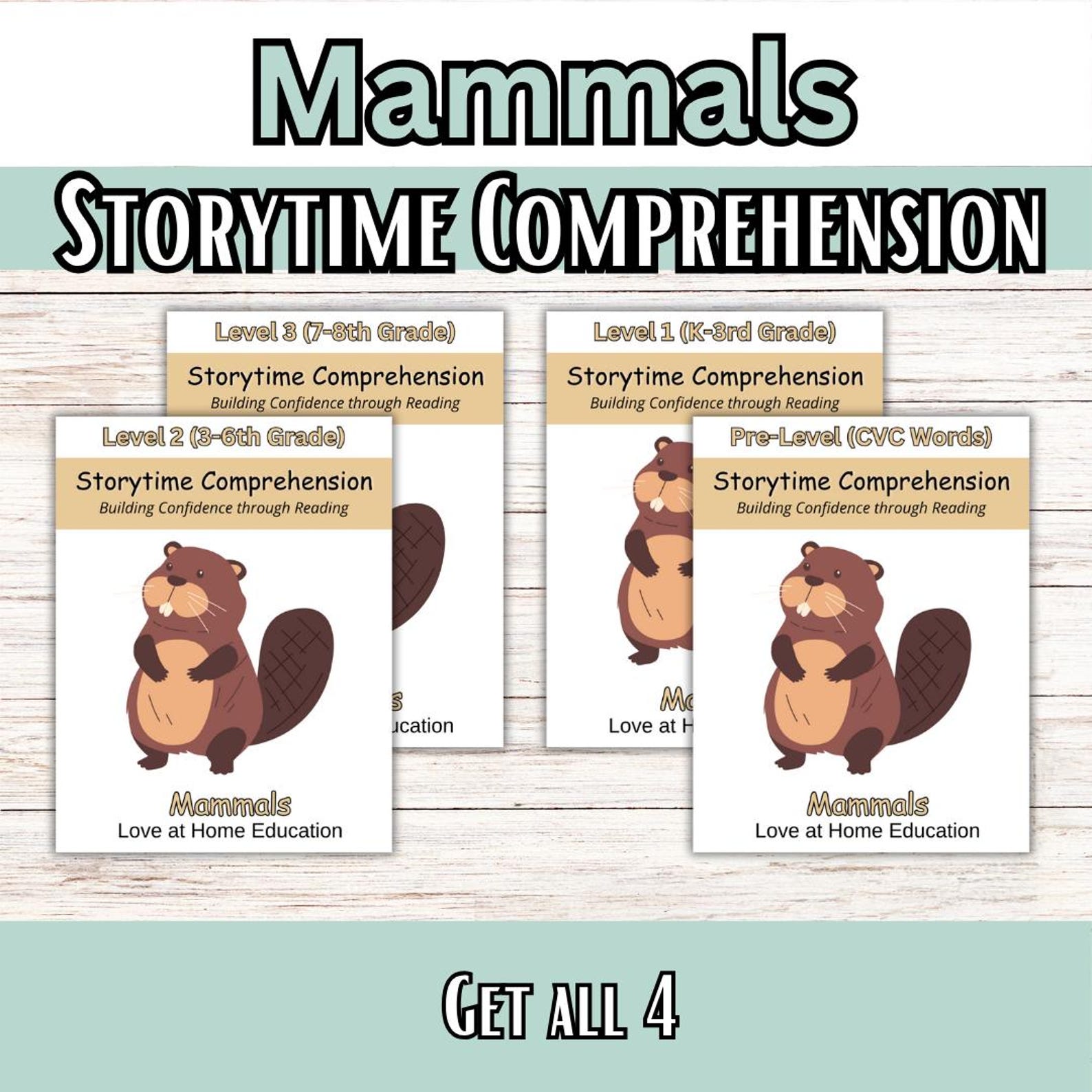 Storytime Comprehension Mammals | CVC Reading Practice | Early Reader ...