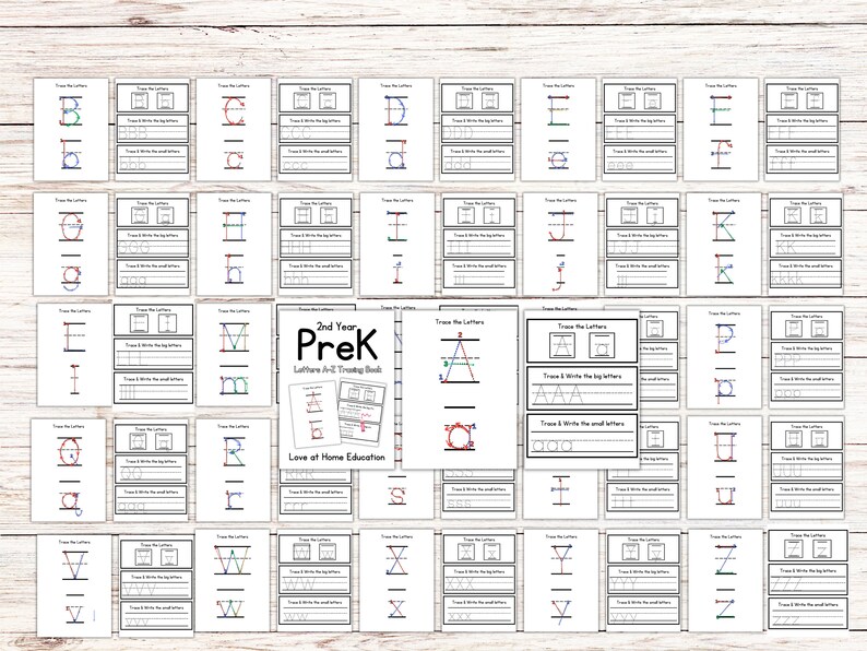 2nd Year Prek A-Z Tracing Book Alphabet Trace Book for Preschoolers ...