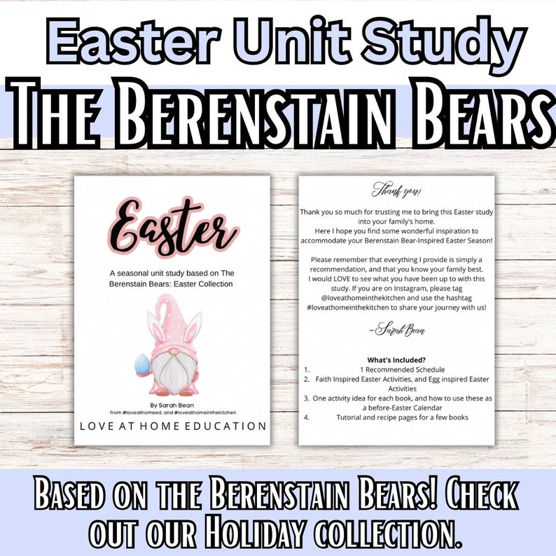 A Berenstain Bears Easter Book Guide, Charlotte Mason Style Curriculum ...