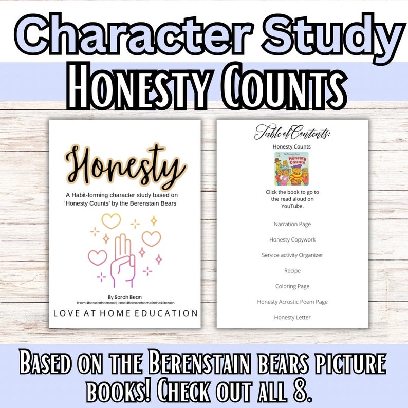 Bible Based Character Study- Honesty Counts, Digital Service Activities ...