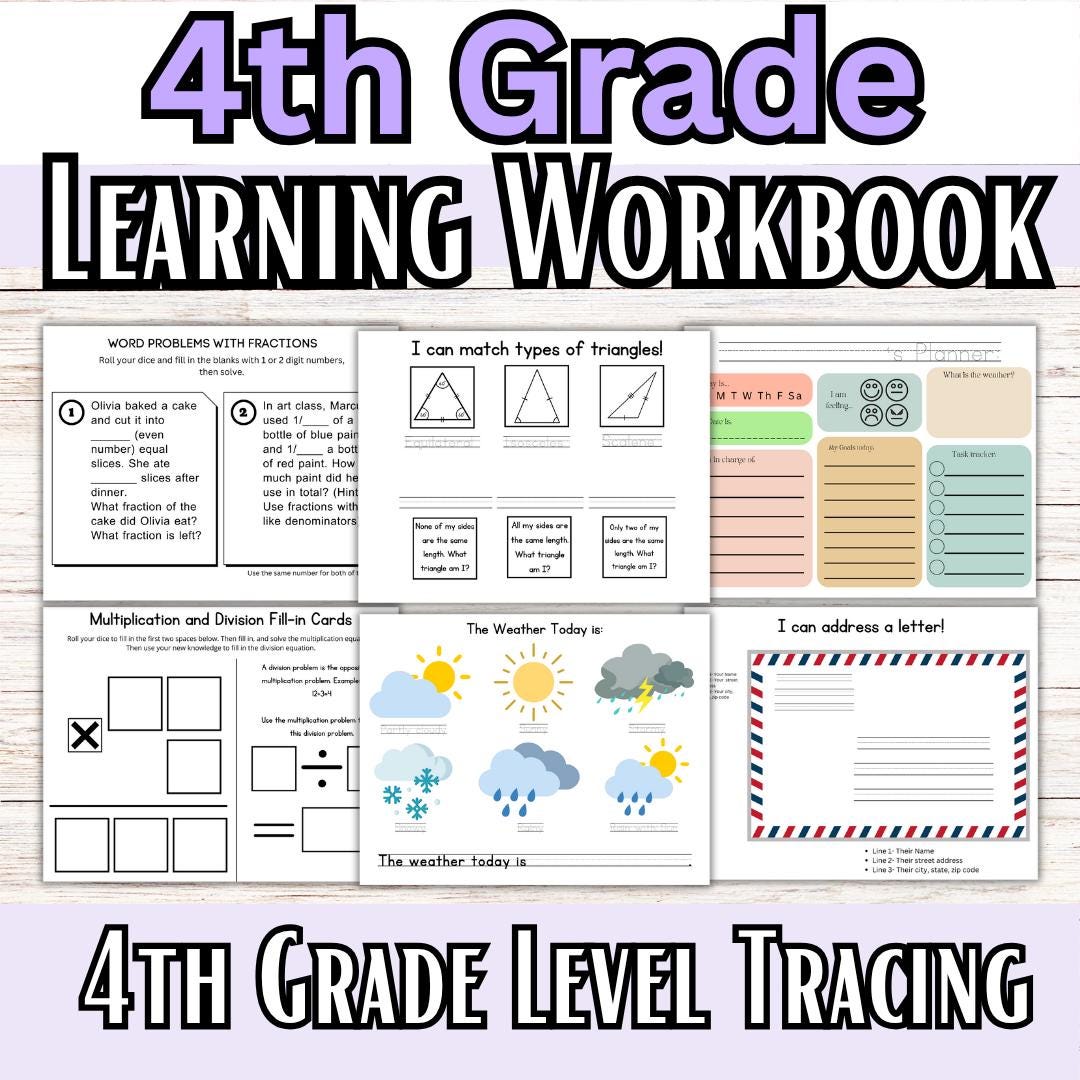 My 4th Grade Workbook: Reuse Over and Over! Homeschool, Public School ...