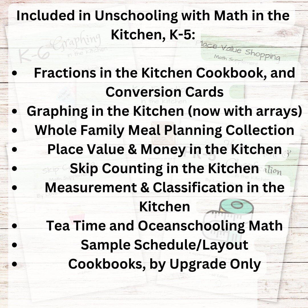 Unschooling With Math: in the Kitchen unit 2 of 4 Elementary Math is a ...