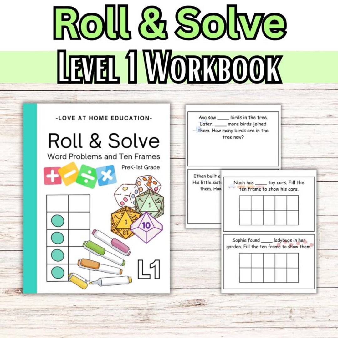 DIGITAL Roll & Solve: Reusable Math Book- Prek-1st Grade Level 1 | Math ...