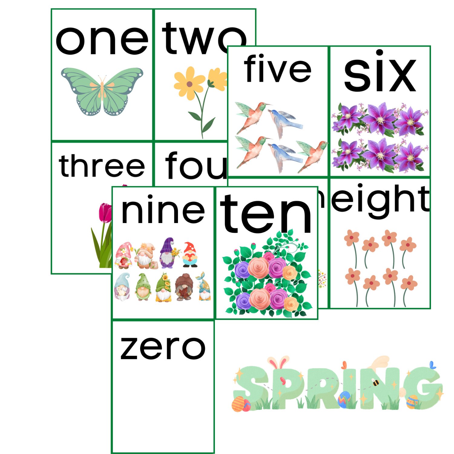 Seasonal Number Cards, Math for Preschool Kindergarten 1st Grade ...