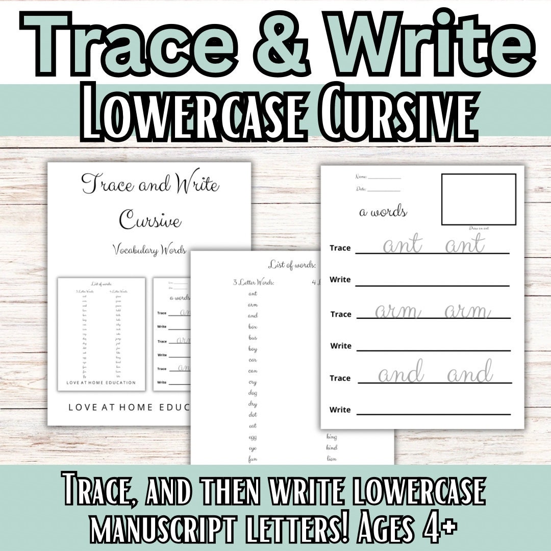 Trace and Write Handwriting: Lowercase Cursive Guide | Handwriting for ...
