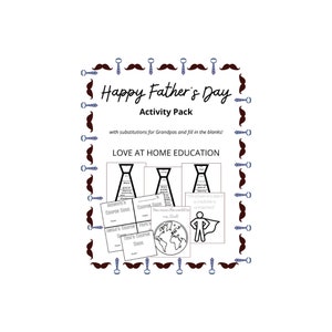 Father's Day Activity Pack | Father's Day Printable Card | Printable ...