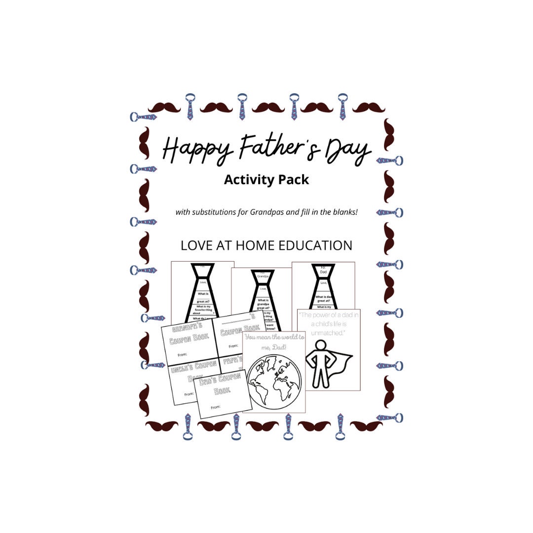 Father's Day Activity Pack Father's Day Printable Card Printable ...