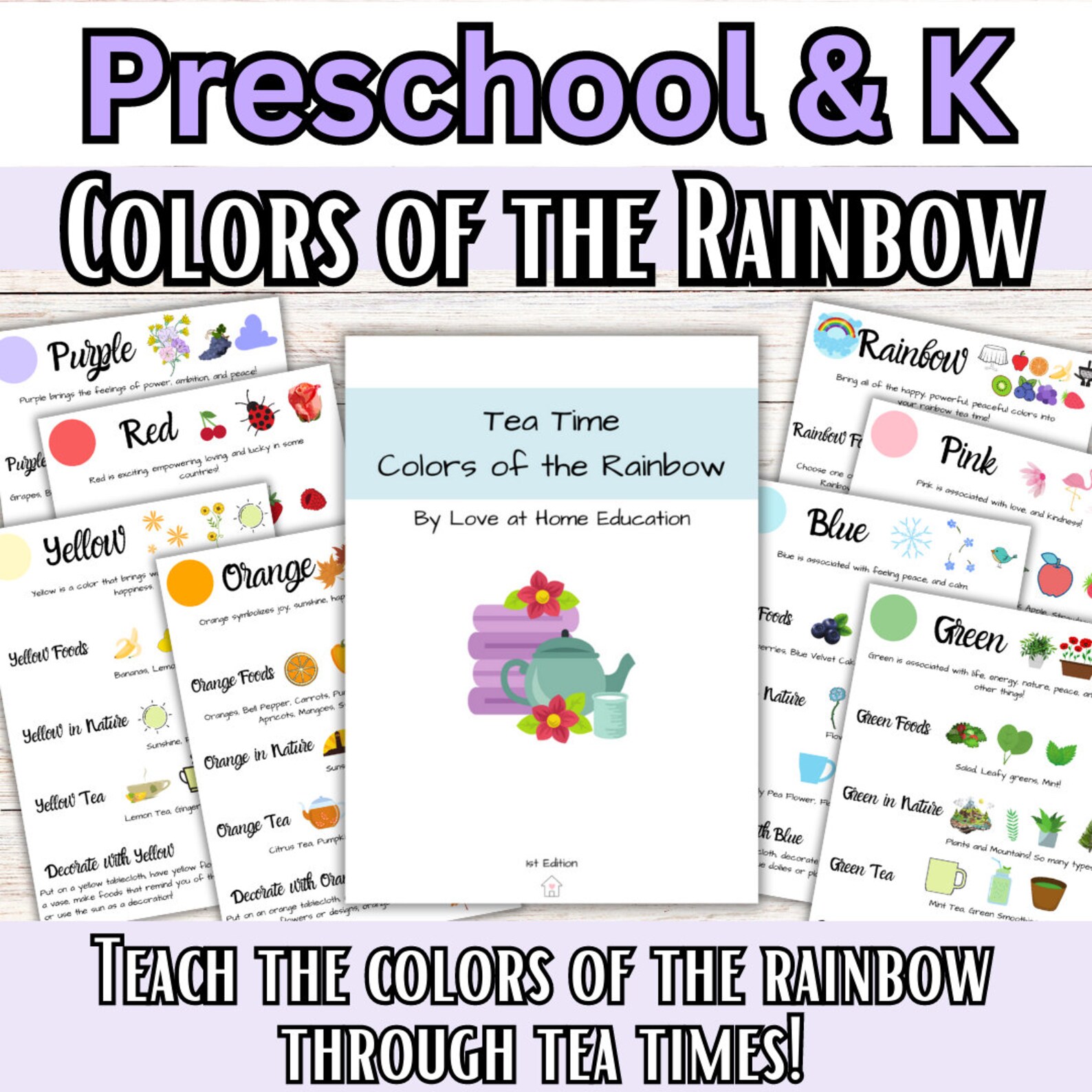 Colors of the Rainbow Time Guide | Preschool Colors | Homeschool Tea ...