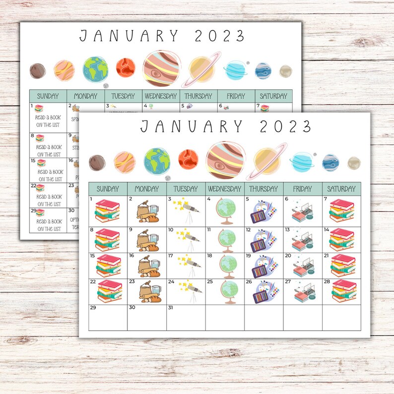 Unschooling Calendar Volume 1: SPACE | Homeschool Resources | Preschool ...