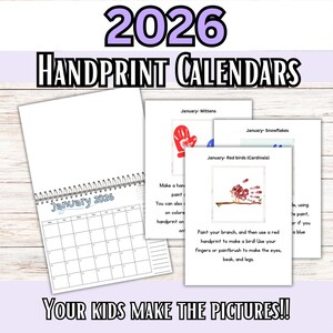Handprint Calendar 2026 | Kids, Grandparents Christmas Gift (digital ...