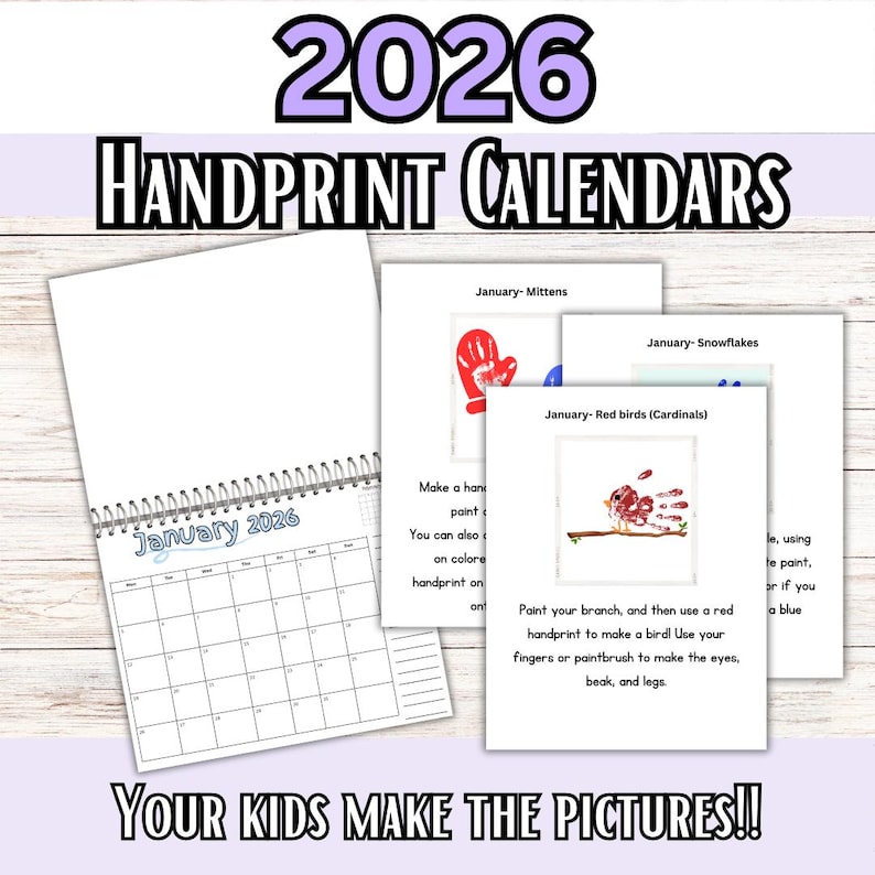 Handprint Calendar 2026 | Kids, Grandparents Christmas Gift (digital ...