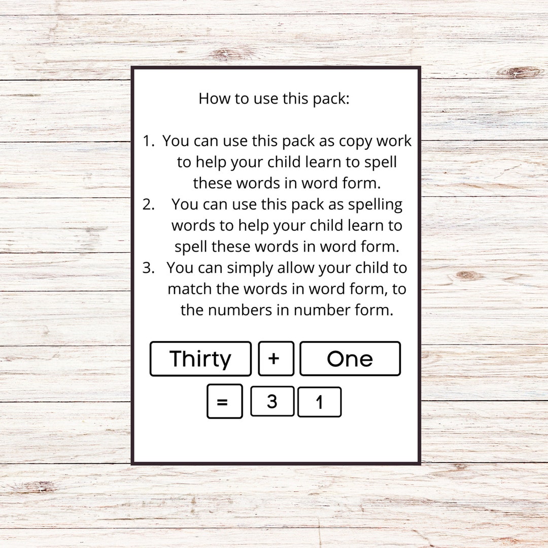 Learning Numbers in Word Form- Copywork | Elementary School Math and ...