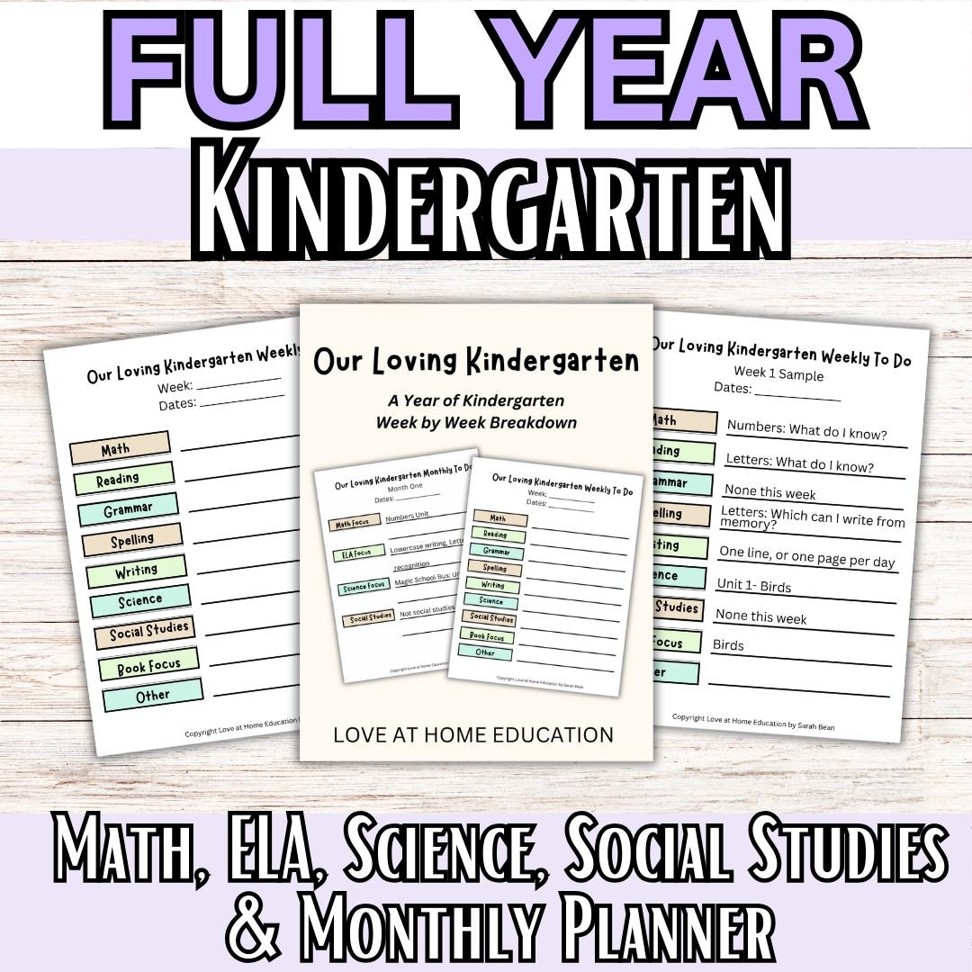 Full Year of Kindergarten, Our Loving Kindergarten Homeschool ...