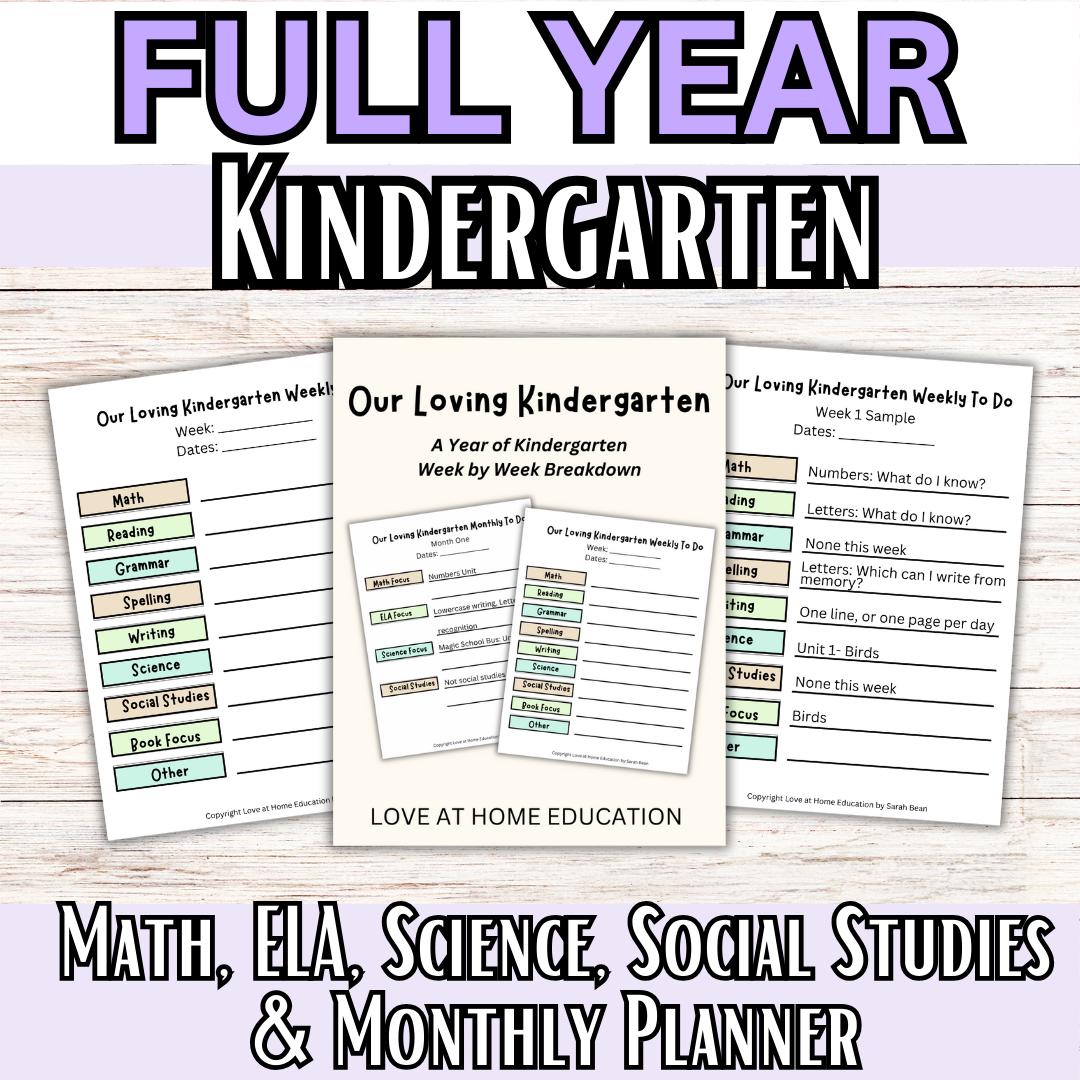 Full Year of Kindergarten, Our Loving Kindergarten Homeschool ...