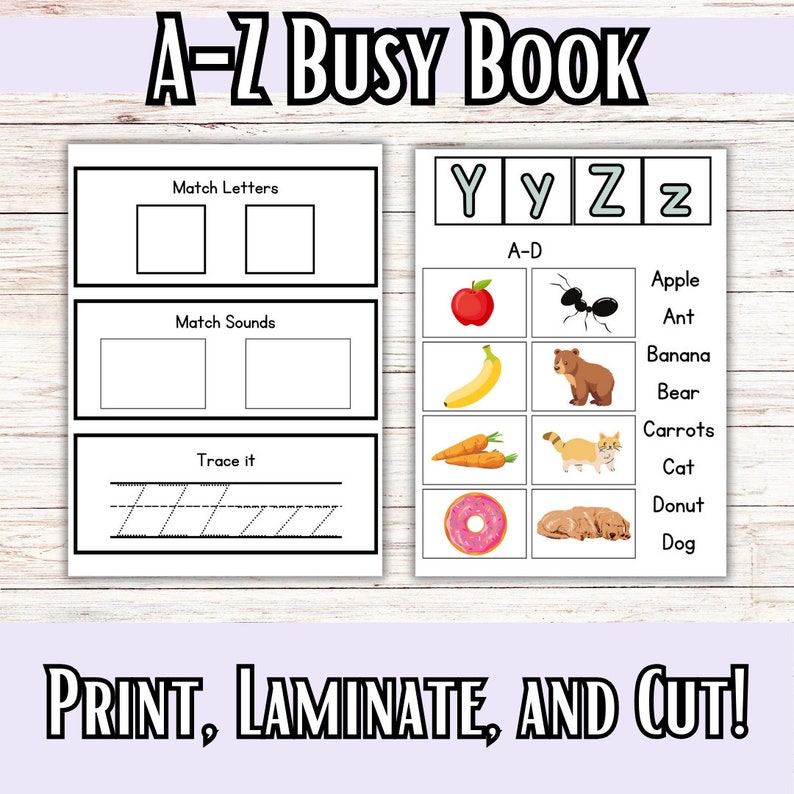 2nd Year Prek Alphabet Busy Book – A-Z Letters & Sounds (printable) - Etsy