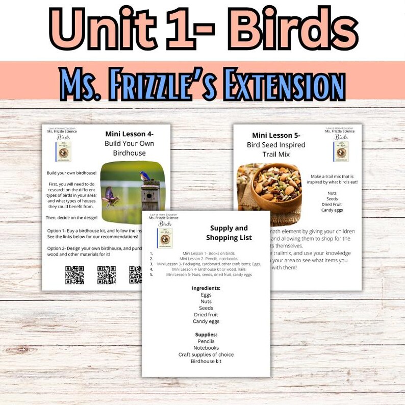 Ms. Frizzle's Birds Homeschool Science Curriculum - Unit 1 (digital ...