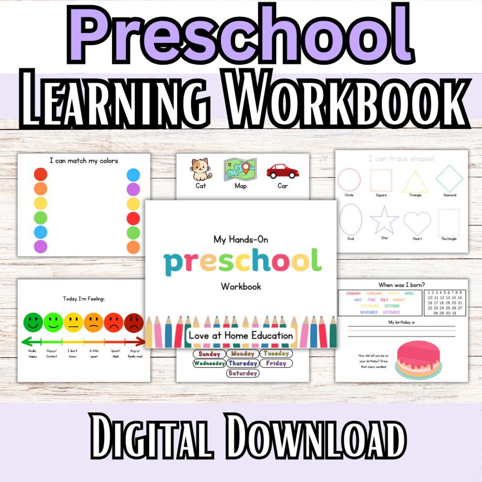 My Kindergarten Workbook: Reuse Over and Over! Homeschool, Public ...