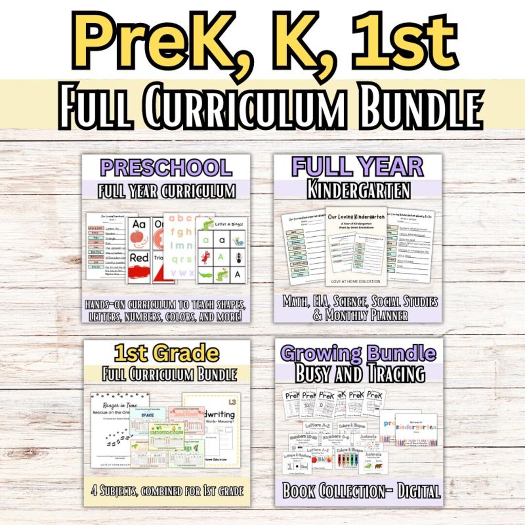 Preschool, Kindergarten, and 1st Grade Bundle- Home Education for ...