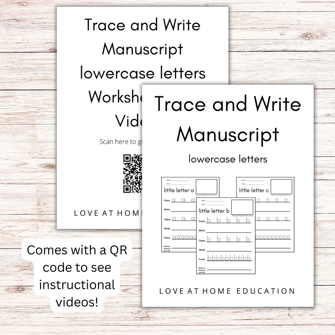 Trace and Write Handwriting: Lowercase Manuscript Guide Handwriting for ...