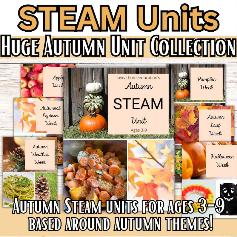 Autumn STEAM Unit for Ages 3-9, Grades Preschool-3rd Grade, STEM ...