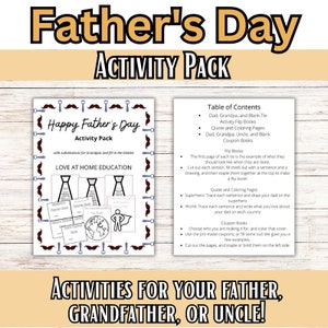 Father's Day Activity Pack | Father's Day Printable Card | Printable ...