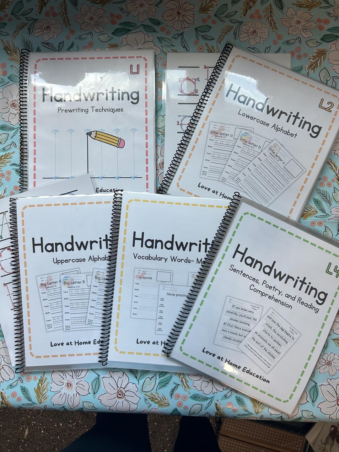 PRINTED- Laminated- Trace and Write Handwriting: Levels 1-4 Bundle, 5 ...