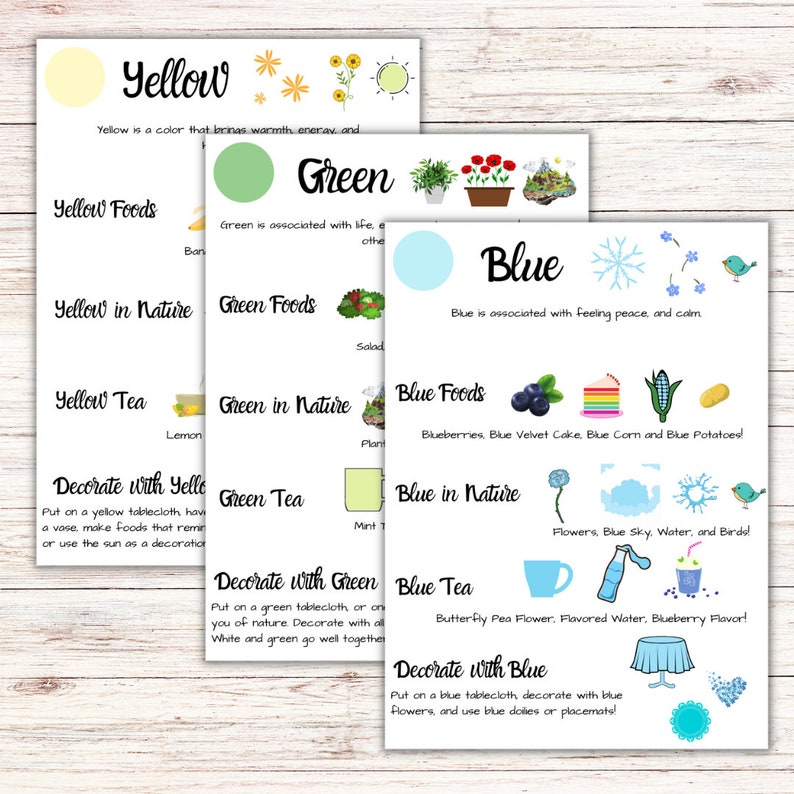 Colors of the Rainbow Time Guide Preschool Colors - Etsy