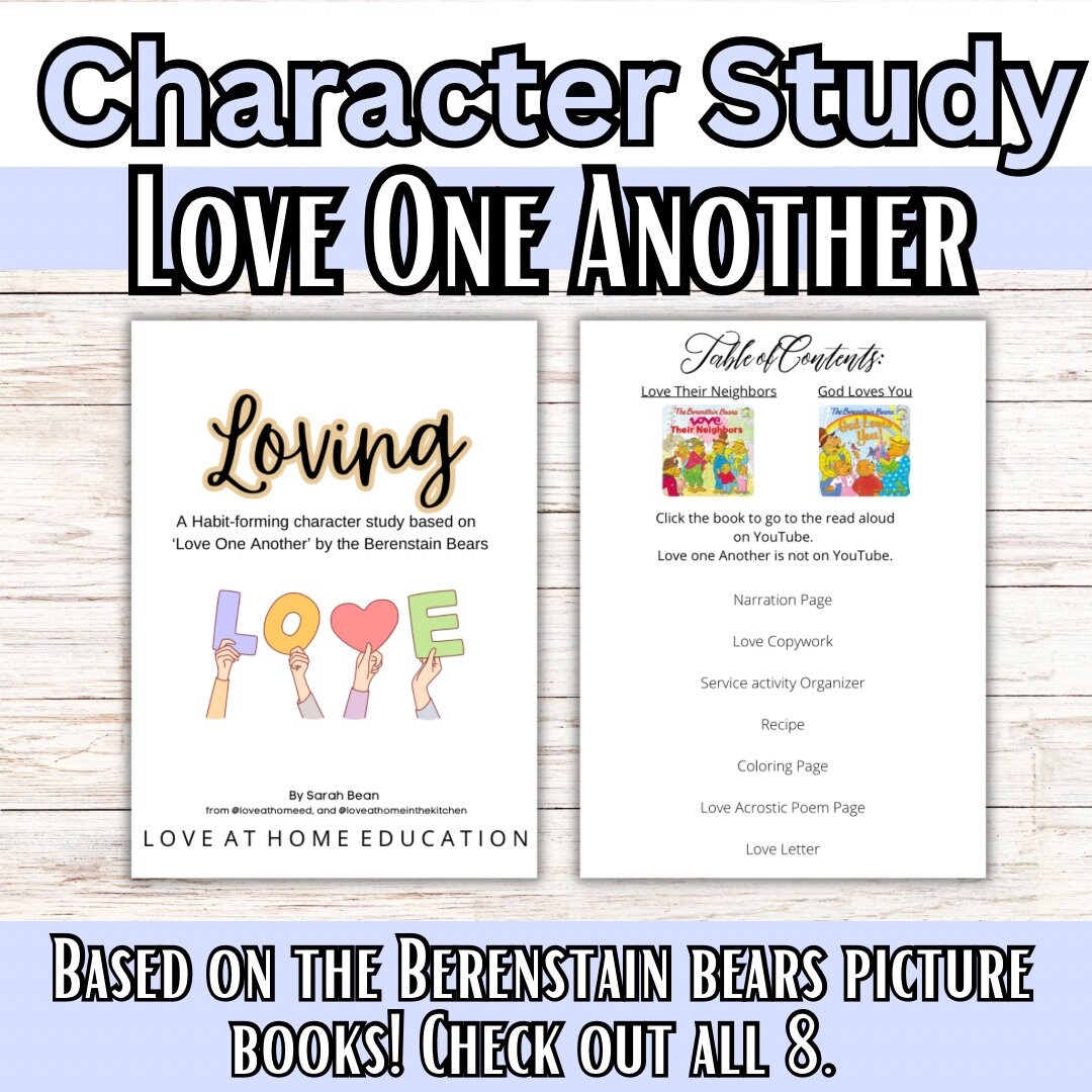 Berenstain Bears Love One Another Character Study (digital Download) - Etsy