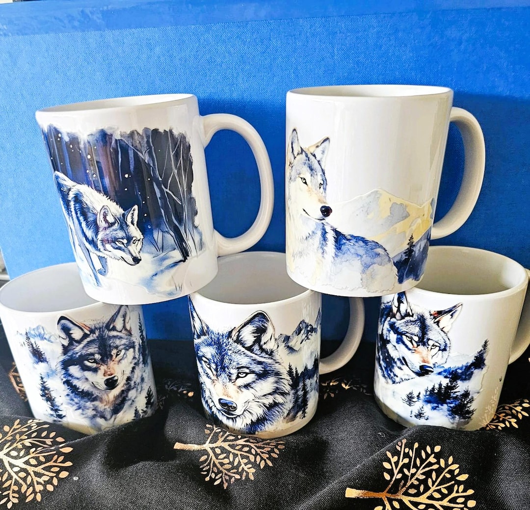 Wild Wolf Themed Mugs Various Designs - Etsy