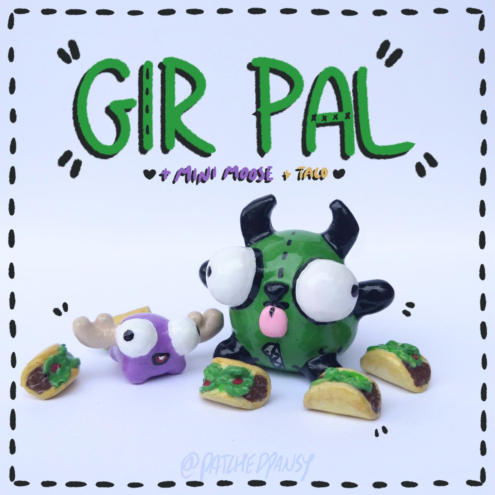 GIR PAL Invader Zim Spooky Knick Knack Polymer Clay Miniature Dust ...