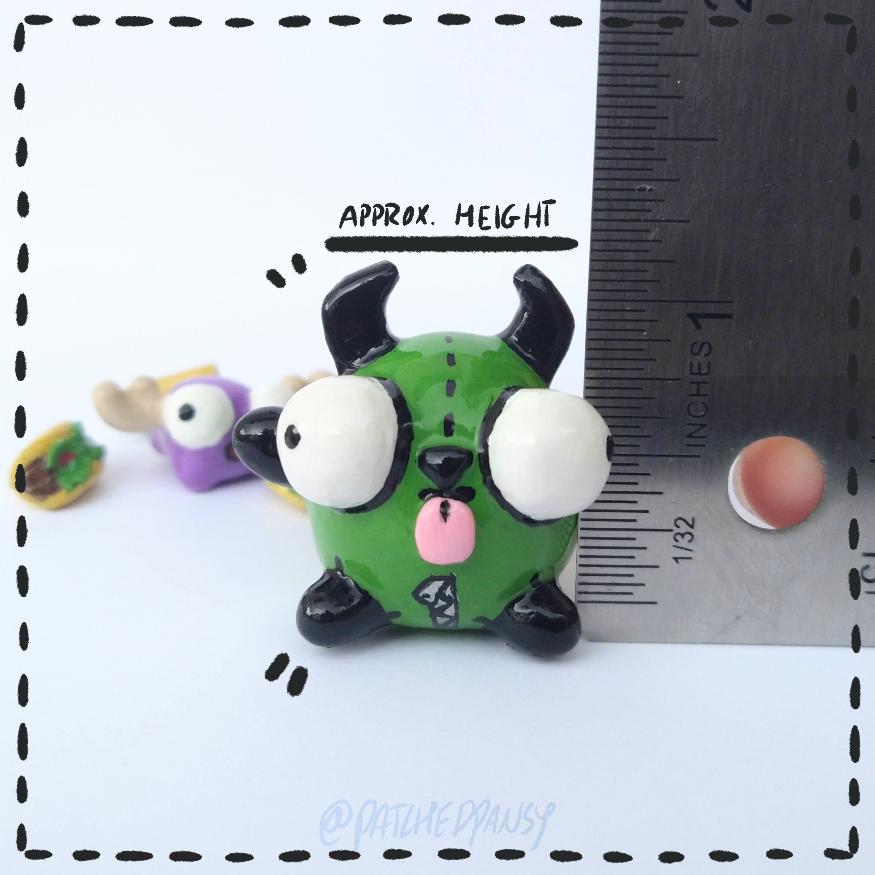 GIR PAL Invader Zim Spooky Knick Knack Polymer Clay Miniature Dust ...