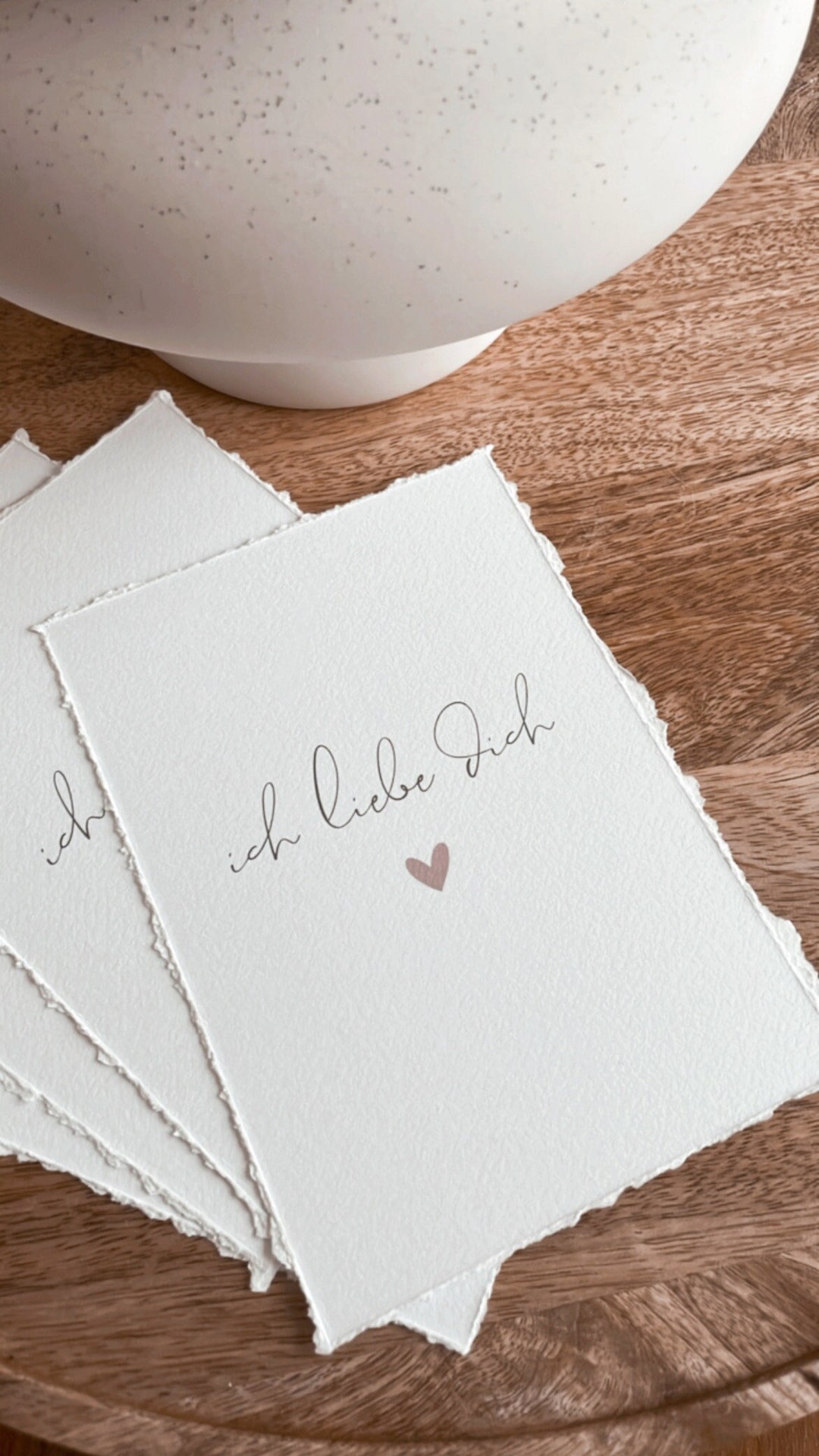 Postcard i Love You in Landscape Format DIN A6 With Elegant Deckle Edge Greeting Card, Wedding ...