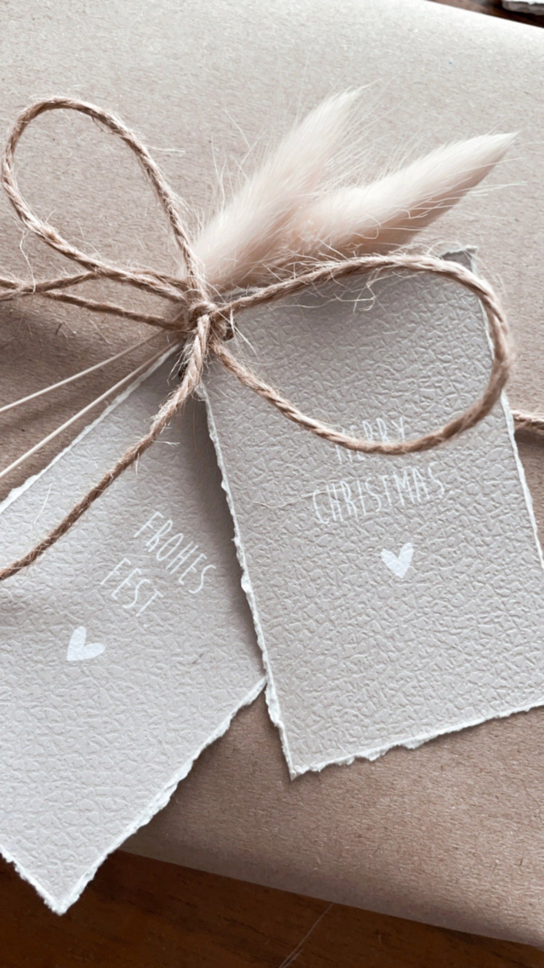 Set of 4 Gift Tags beige Christmas 4 Different Motifs Beige/white, With ...