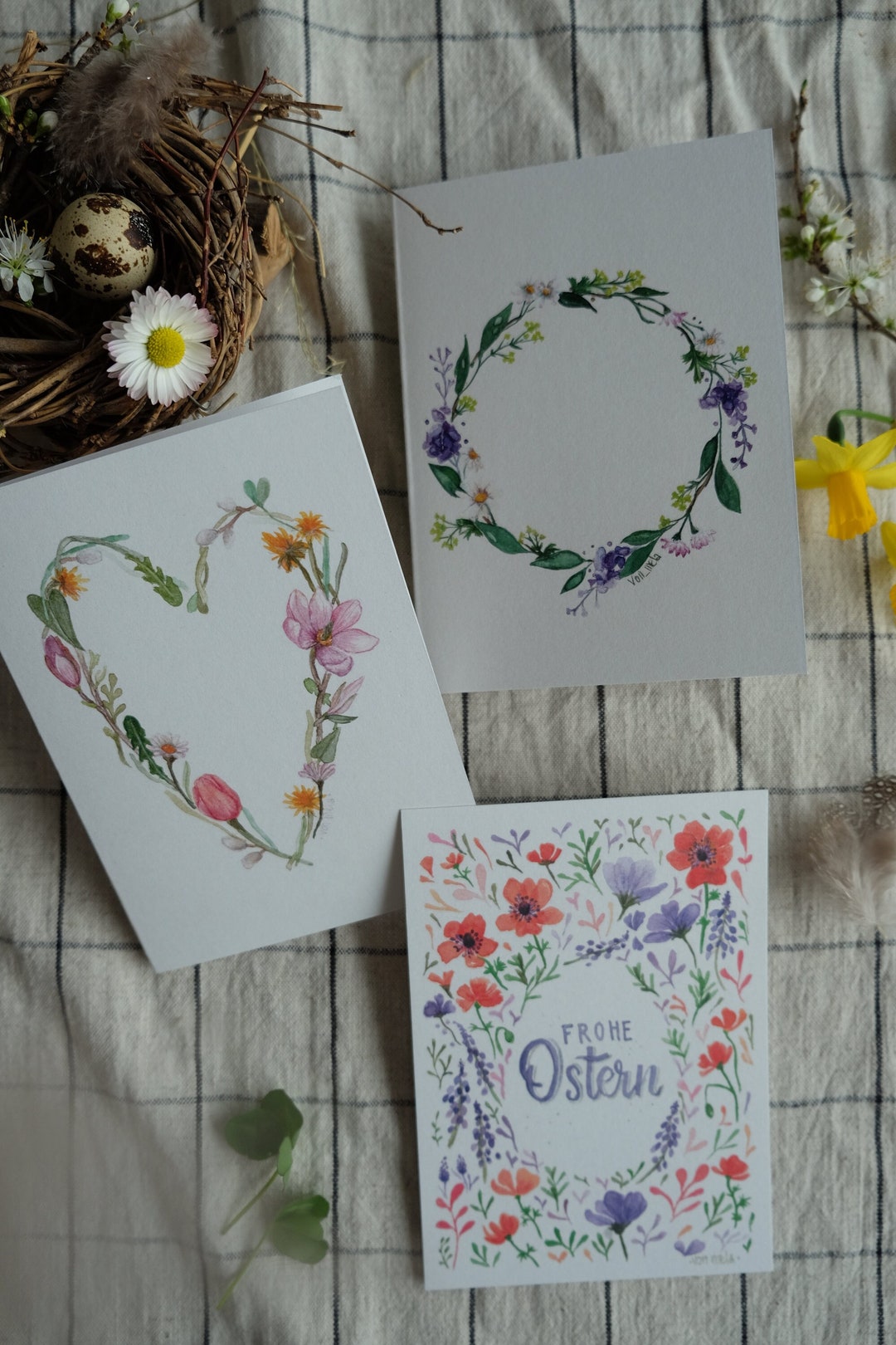 Spring Card Set | Folded Cards | Easter - Etsy