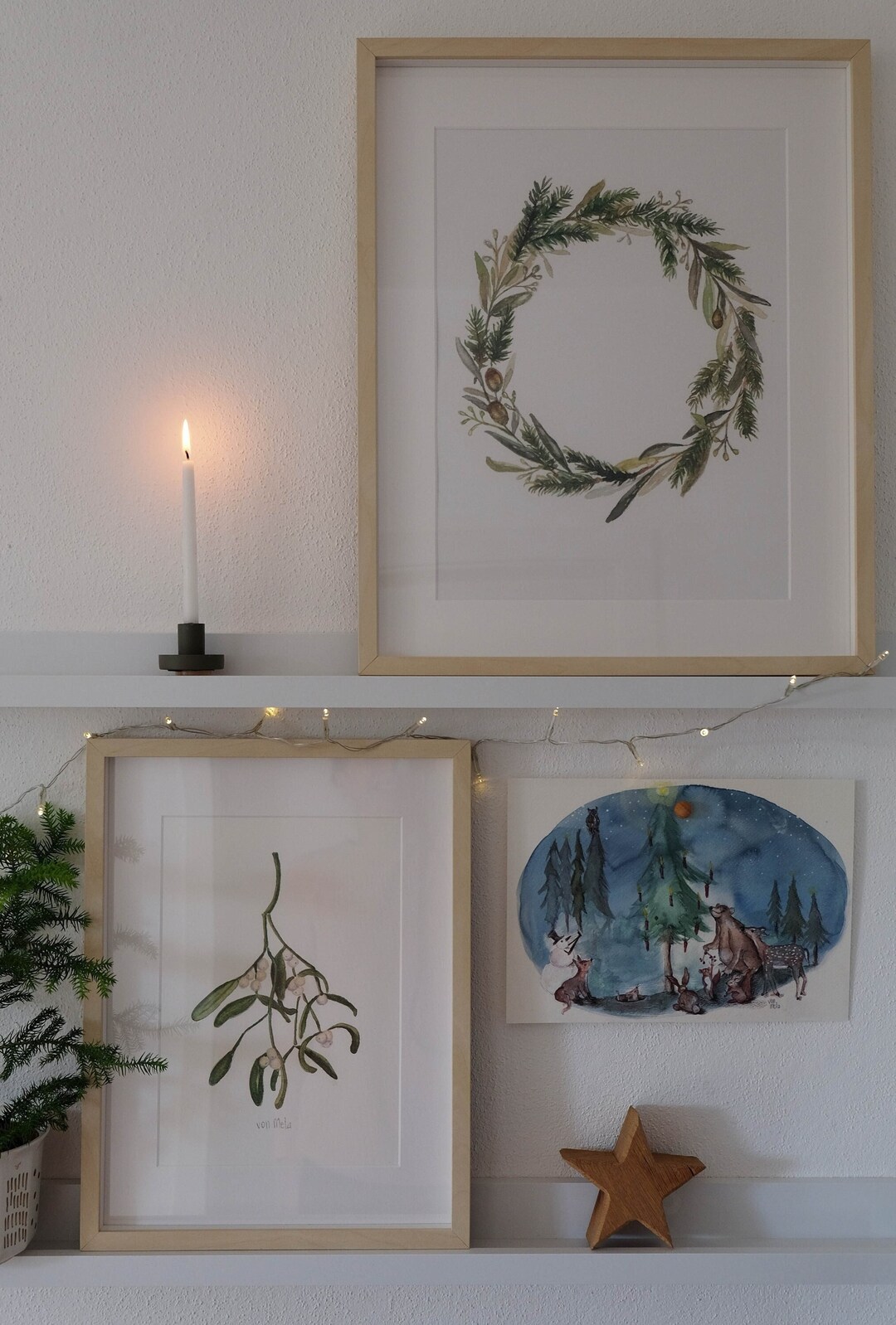 Watercolor Advent Wreath Poster - Etsy