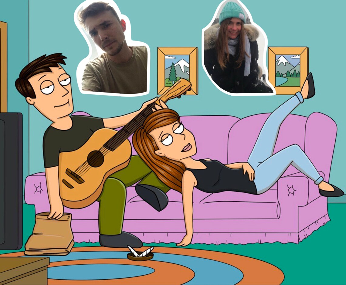 Custom Family Guy portrait Cartoon style Personalized family | Etsy