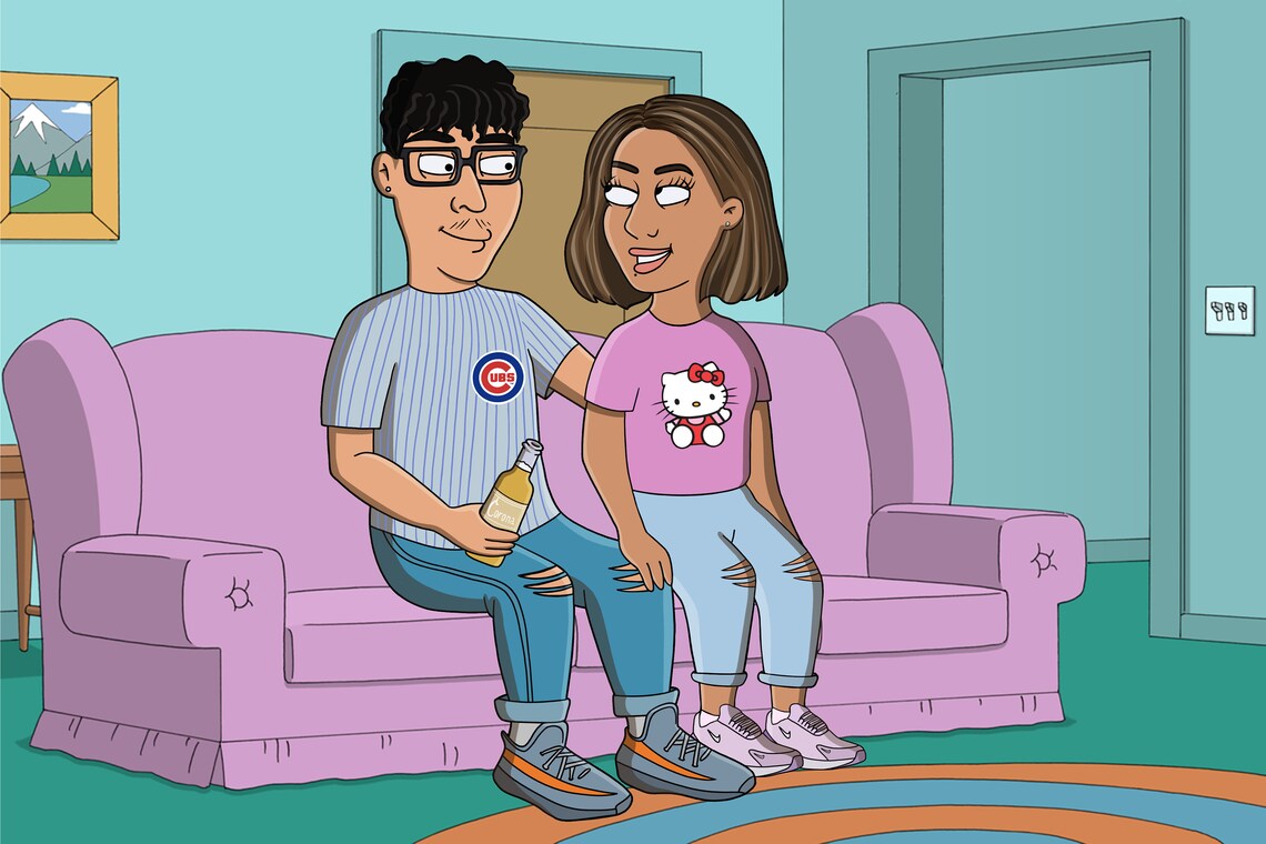 Custom Family Guy portrait Cartoon style Personalized family | Etsy