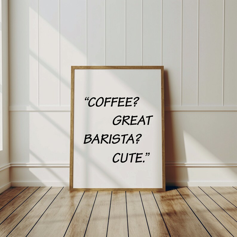 Aesthetic Coffee Bar Decor, Cute Barista Art Coffee Shop, Trendy Wall ...