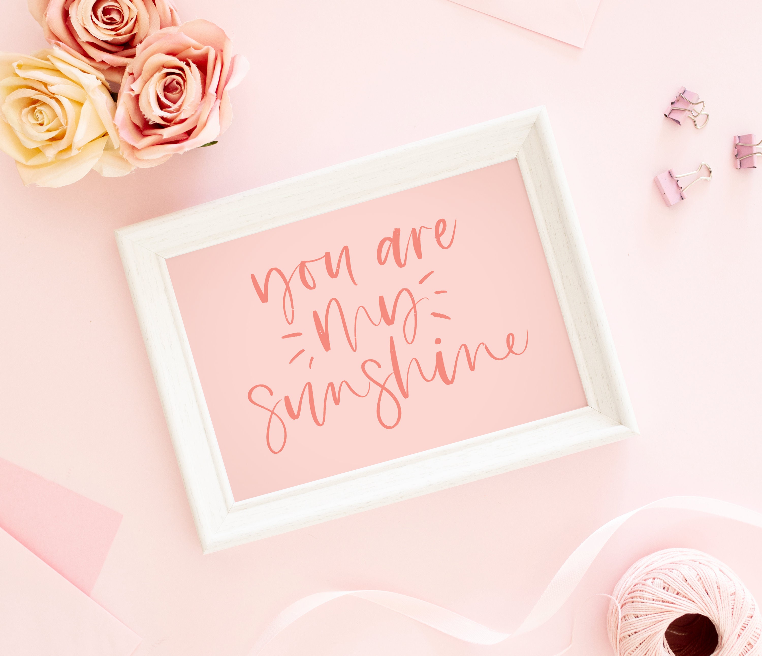 Eres mi sol / caligrafía, arte imprimible, descarga digital, pared de ...