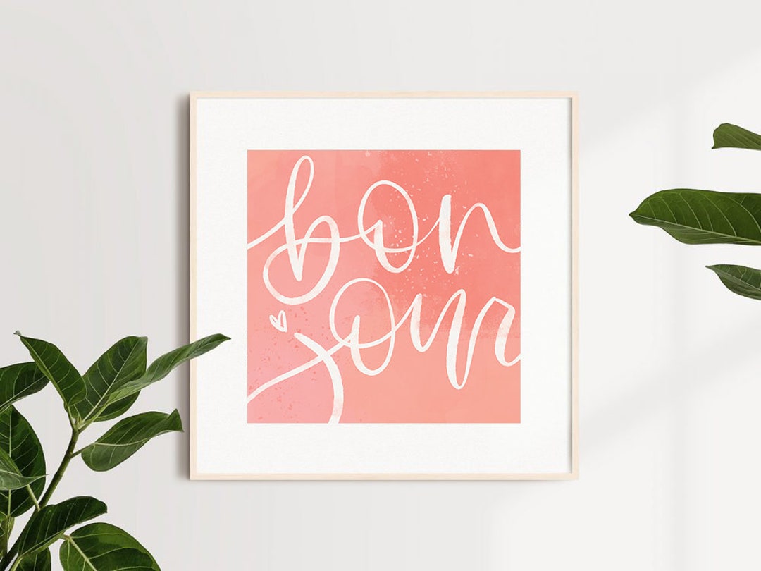 Bonjour Calligraphy, Printable Art, Digital Download, Cubicle Art ...