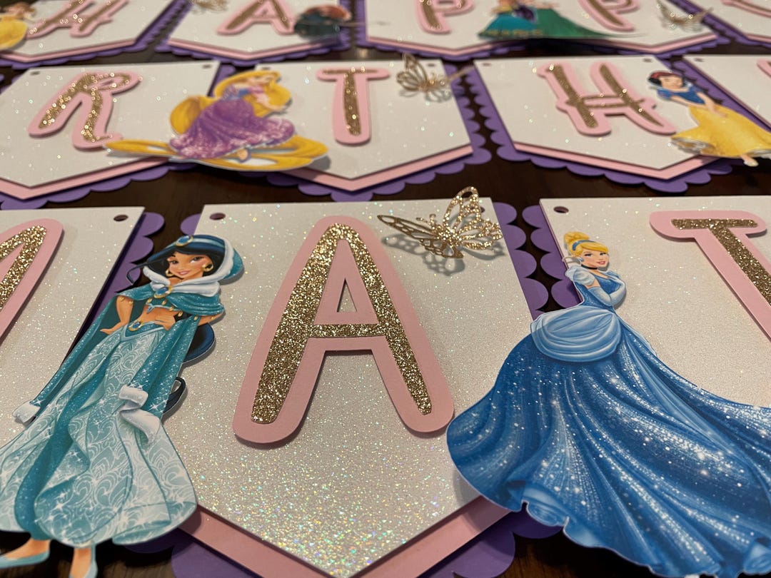 Princess Birthday Party Decorations Princess Birthday Banner Ariel ...