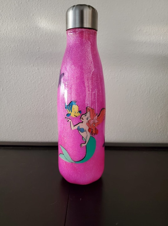 Disney Princess Glitter Water Bottle - Etsy