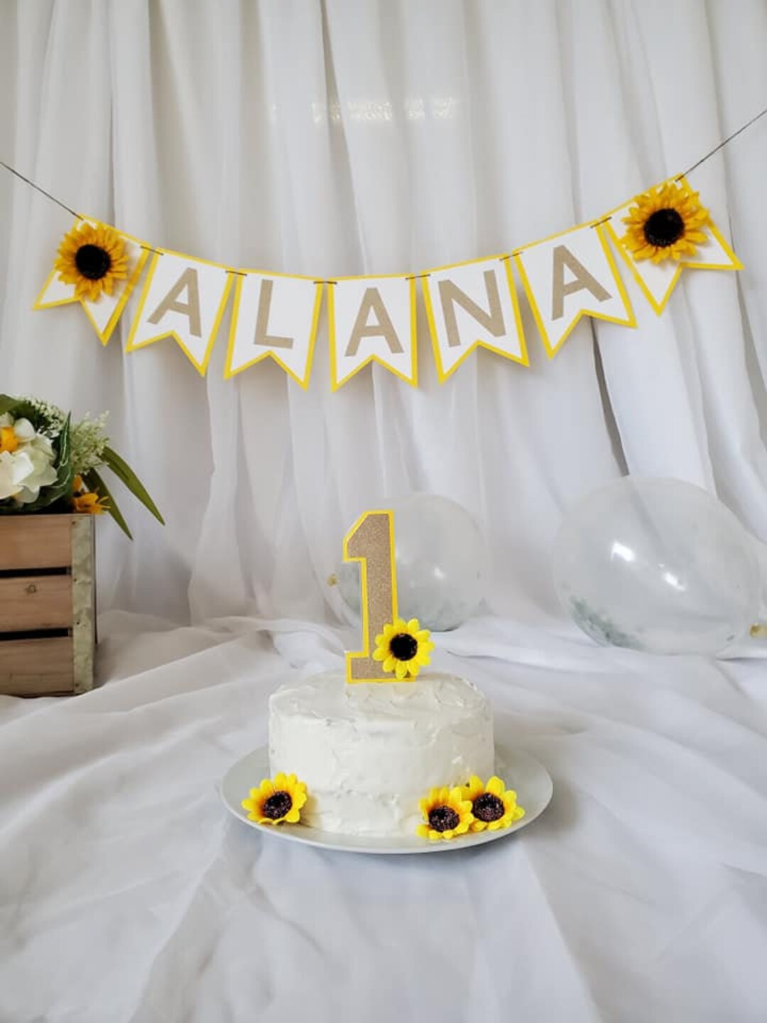 Sunflower Birthday Banner Sunflower Party Decorations Sunflower Cake ...