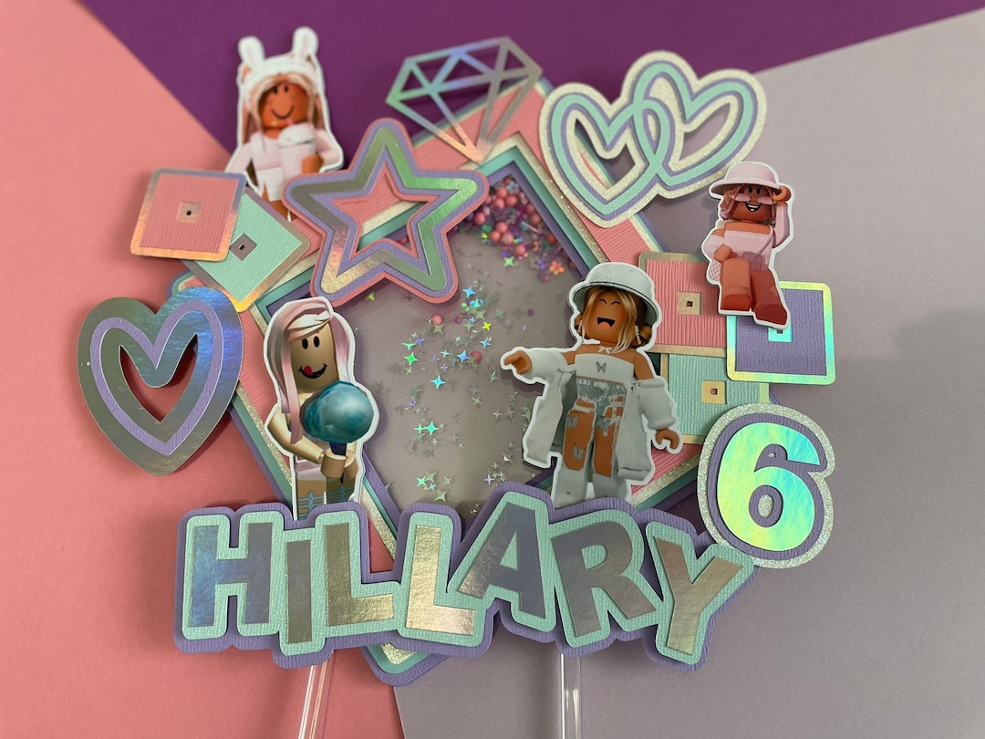 Roblox Cake Topper, Cake Topper Roblox, Roblox Girl Cake Topper, Roblox ...