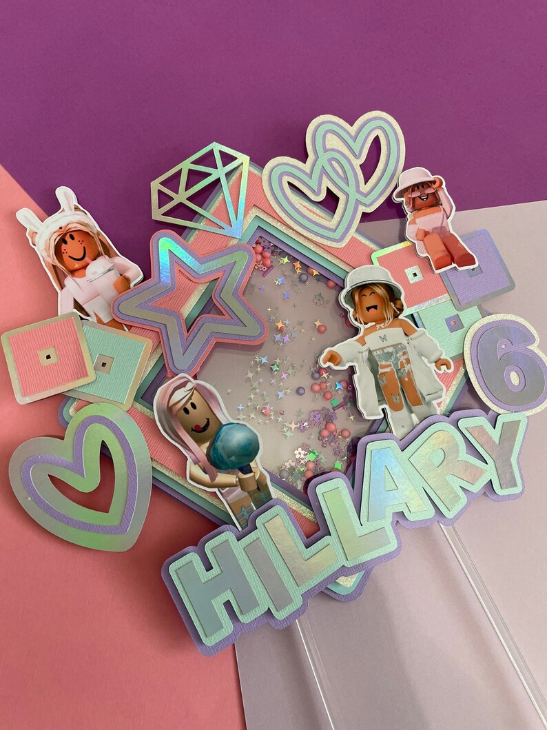 Roblox Cake Topper, Cake Topper Roblox, Roblox Girl Cake Topper, Roblox ...